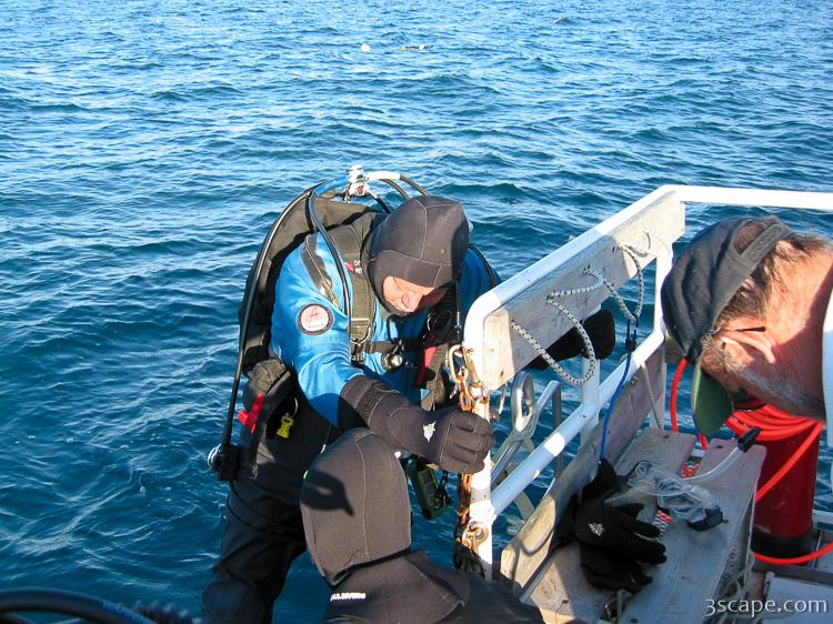 Clive getting into the water Photograph by Adam Romanowicz