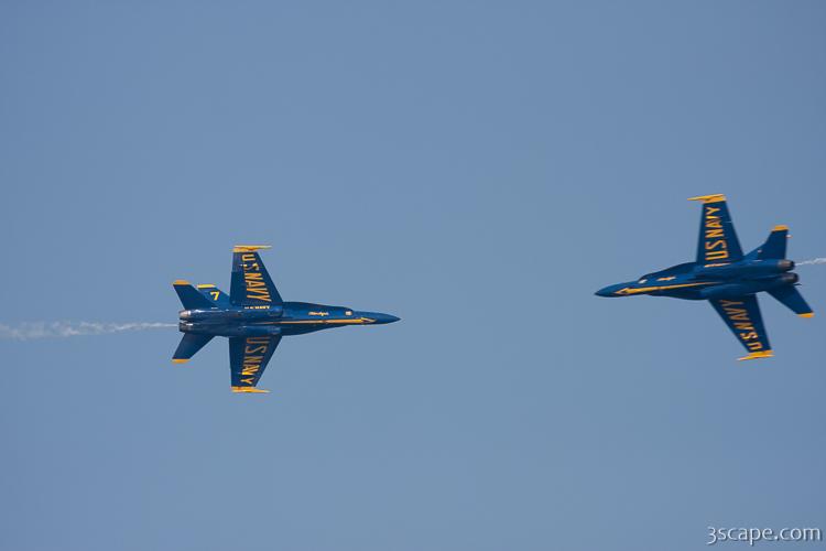 Blue Angels crossing paths Fine Art Print by Adam Romanowicz