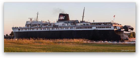 SS Badger Car Ferry Panoramic Fine Art Print by Adam Romanowicz