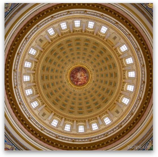 Madison Capital Building Interior Dome Fine Art Print by Adam Romanowicz