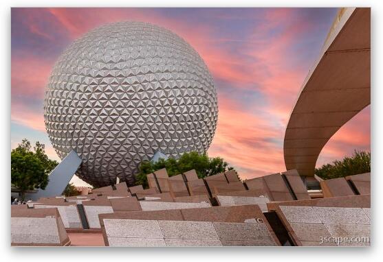 Spaceship Earth at Sunset Fine Art Print by Adam Romanowicz