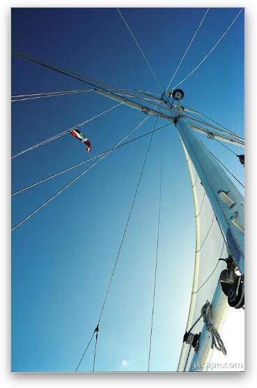 Sailboat mast Fine Art Print by Adam Romanowicz