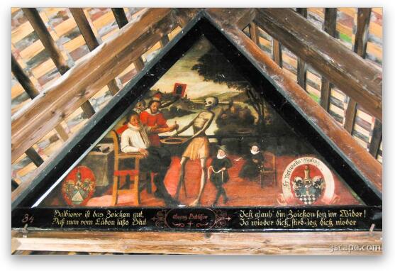 Painting inside the Chapel Bridge Fine Art Print by Adam Romanowicz