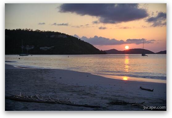 Sunset over Cinnamon Bay Fine Art Print by Adam Romanowicz