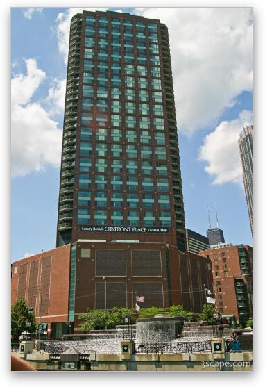 Cityfront Place Condos near Centennial Fountain Fine Art Print by Adam ...