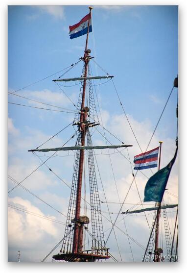 Ship masts Fine Art Print by Adam Romanowicz
