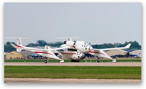 White Knight and SpaceShipOne taking off Fine Art Print by Adam Romanowicz
