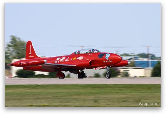 Lockheed T-33 - The Red Knight Fine Art Print by Adam Romanowicz