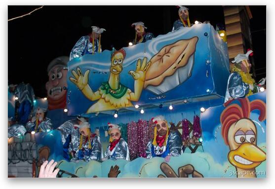 Chicken Run Float (Krewe of Bacchus) Fine Art Print by Adam Romanowicz