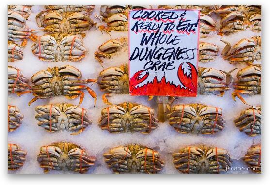 Cooked Dungeness Crab at Pike Place Fish Market Fine Art Print by Adam ...