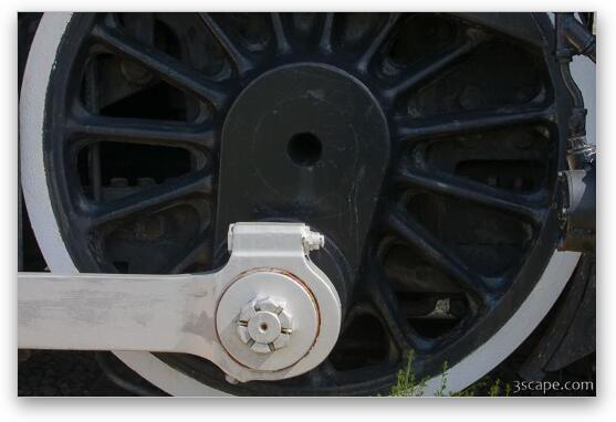 Big locomotive wheel Fine Art Print by Adam Romanowicz