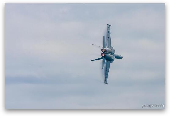 F/A-18 Super Hornet afterburner Fine Art Print by Adam Romanowicz