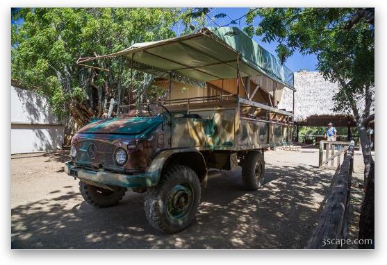 Ostrich Farm tour vehicle Fine Art Print by Adam Romanowicz